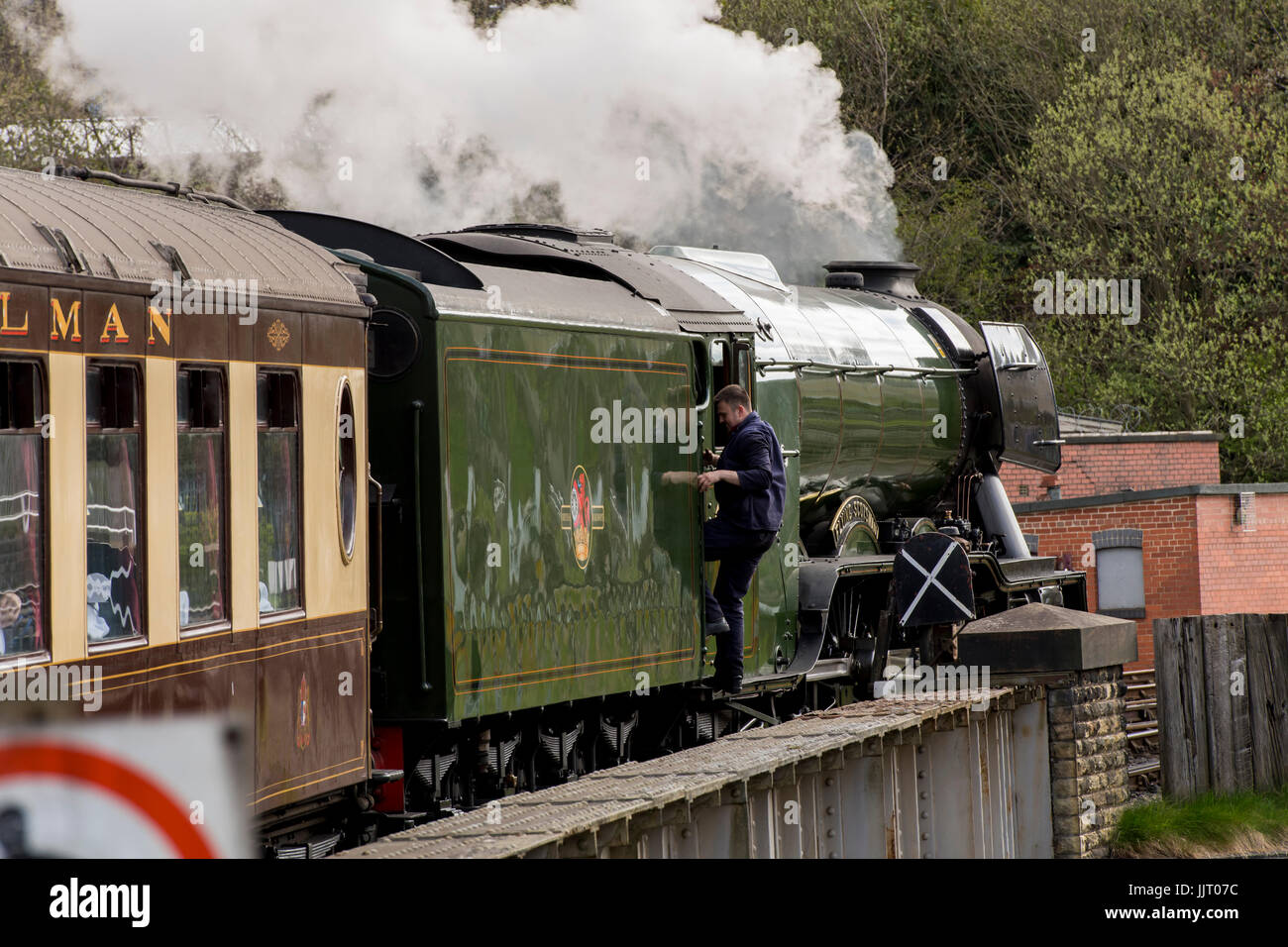Steam engine driver climbs cab hi-res stock photography and images - Alamy