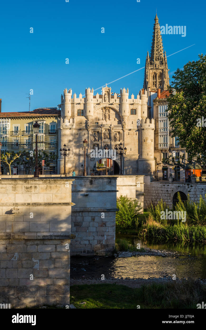 Bridge of Santa Maria in the Burgos, Spain. Camino de Santiago Stock ...
