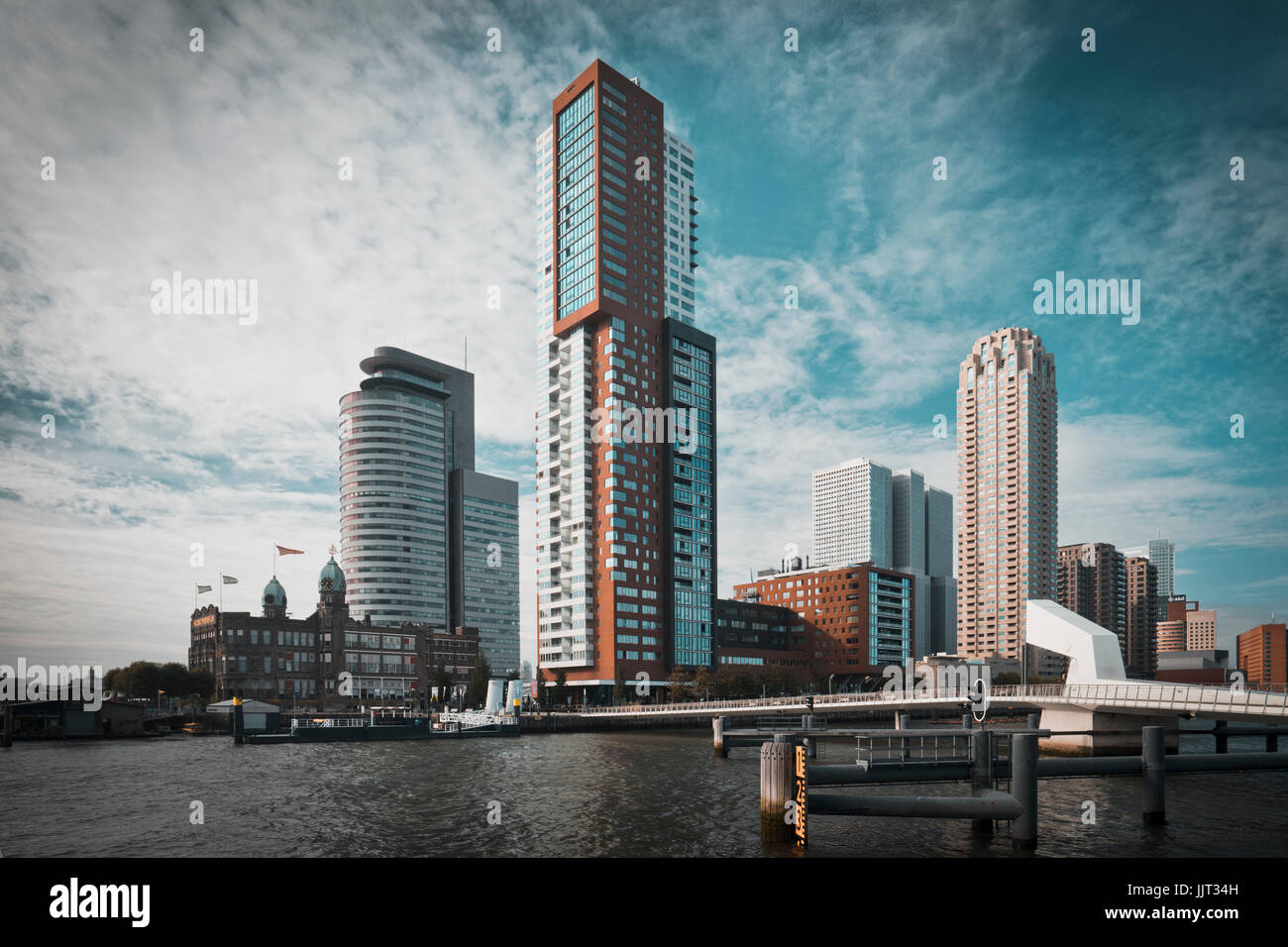 Rotterdam harbour and center with modern architecture Stock Photo - Alamy