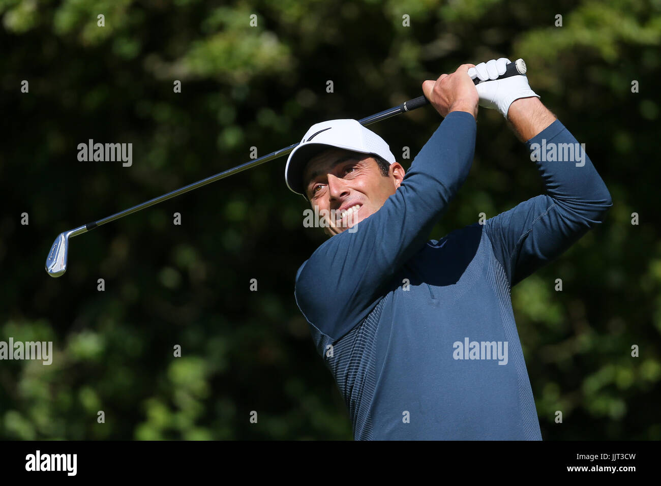 Italy's Francesco Molinari tees off the 5th during day one of The Open ...