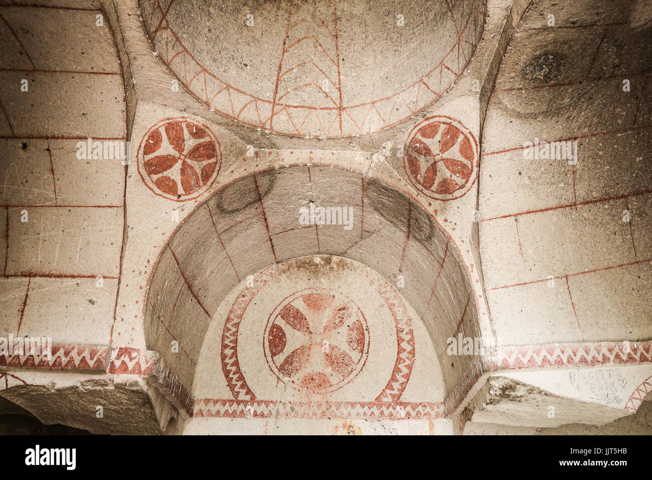 Inside of a Cave Church, Cappadocia, Nevsehir City, Turkey Stock Photo ...