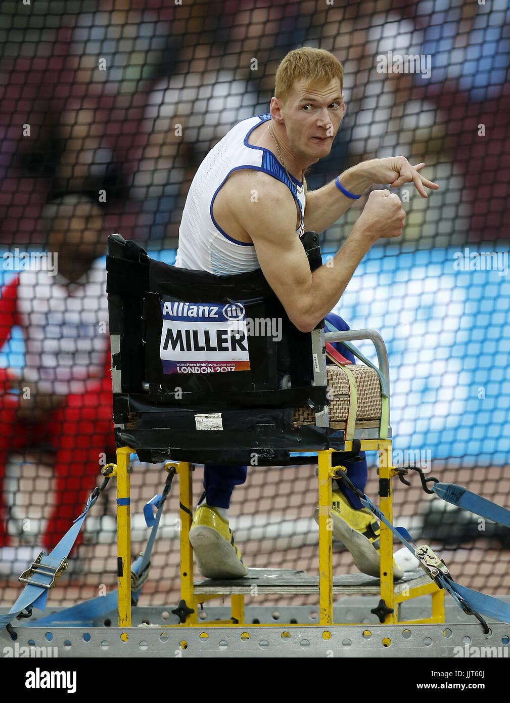 Greta Britain's Stephen Miller competes in the Men's Club Throw F32 ...