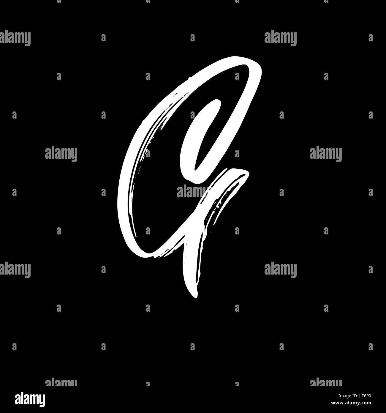 Letter G. Handwritten by dry brush. Rough strokes font. Vector ...