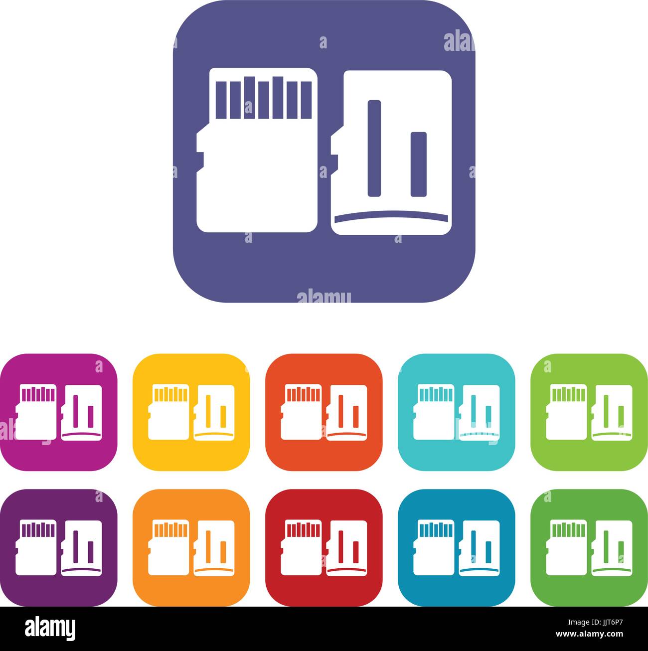Both sides of SD memory card icons set Stock Vector Image & Art - Alamy