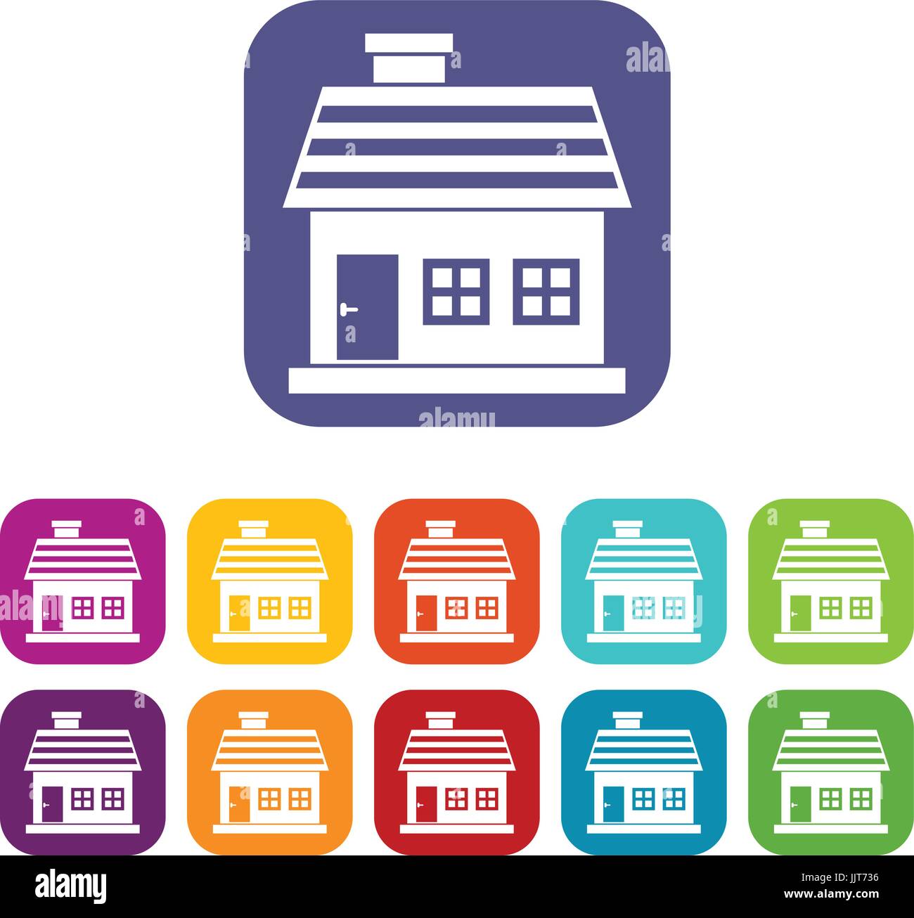 One-storey house icons set Stock Vector Image & Art - Alamy