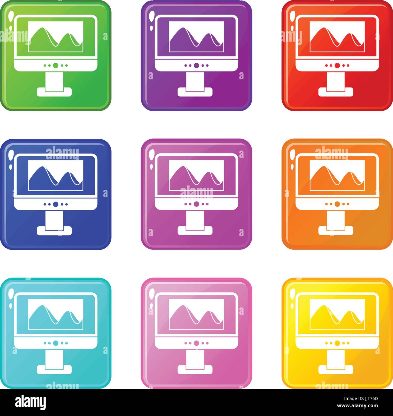 Computer monitor with photo on screen set 9 Stock Vector Image & Art ...