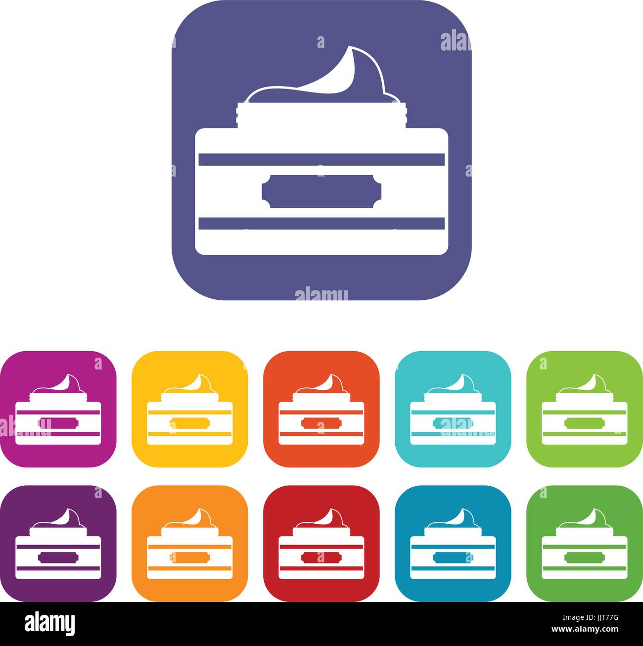 Cream container icons set Stock Vector Image & Art - Alamy