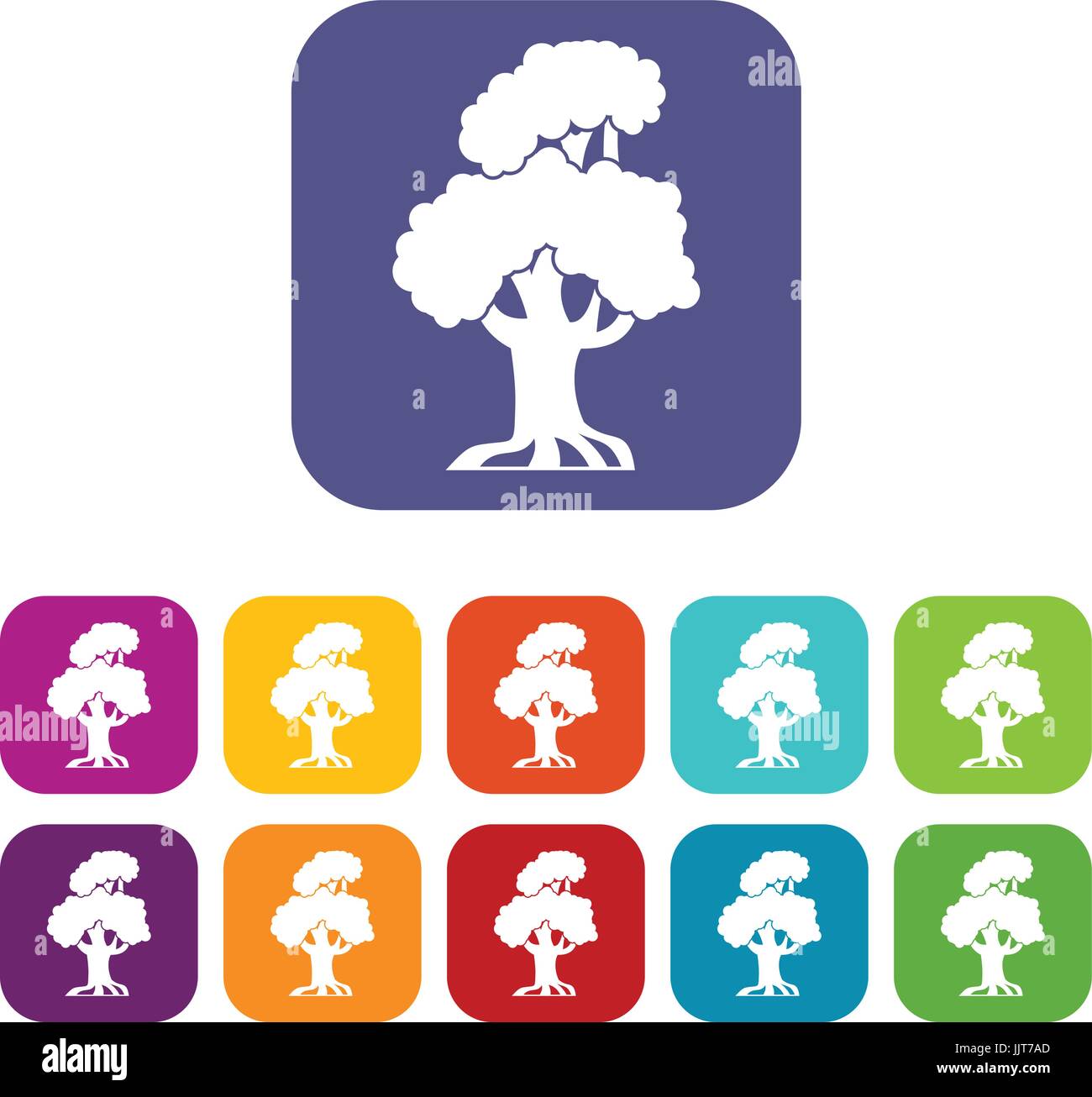 Oak icons set Stock Vector Image & Art - Alamy