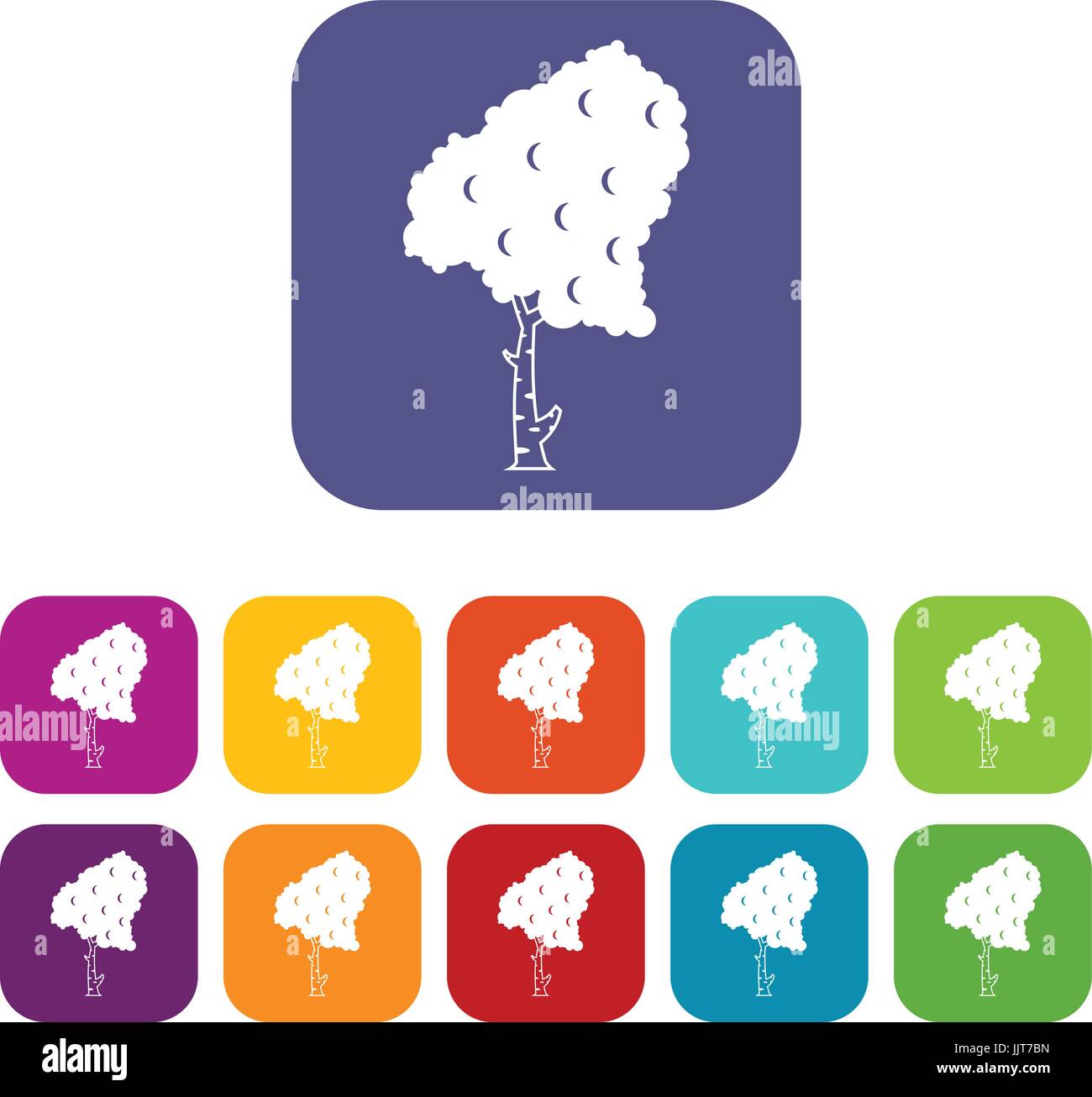 Birch icons set Stock Vector Image & Art - Alamy