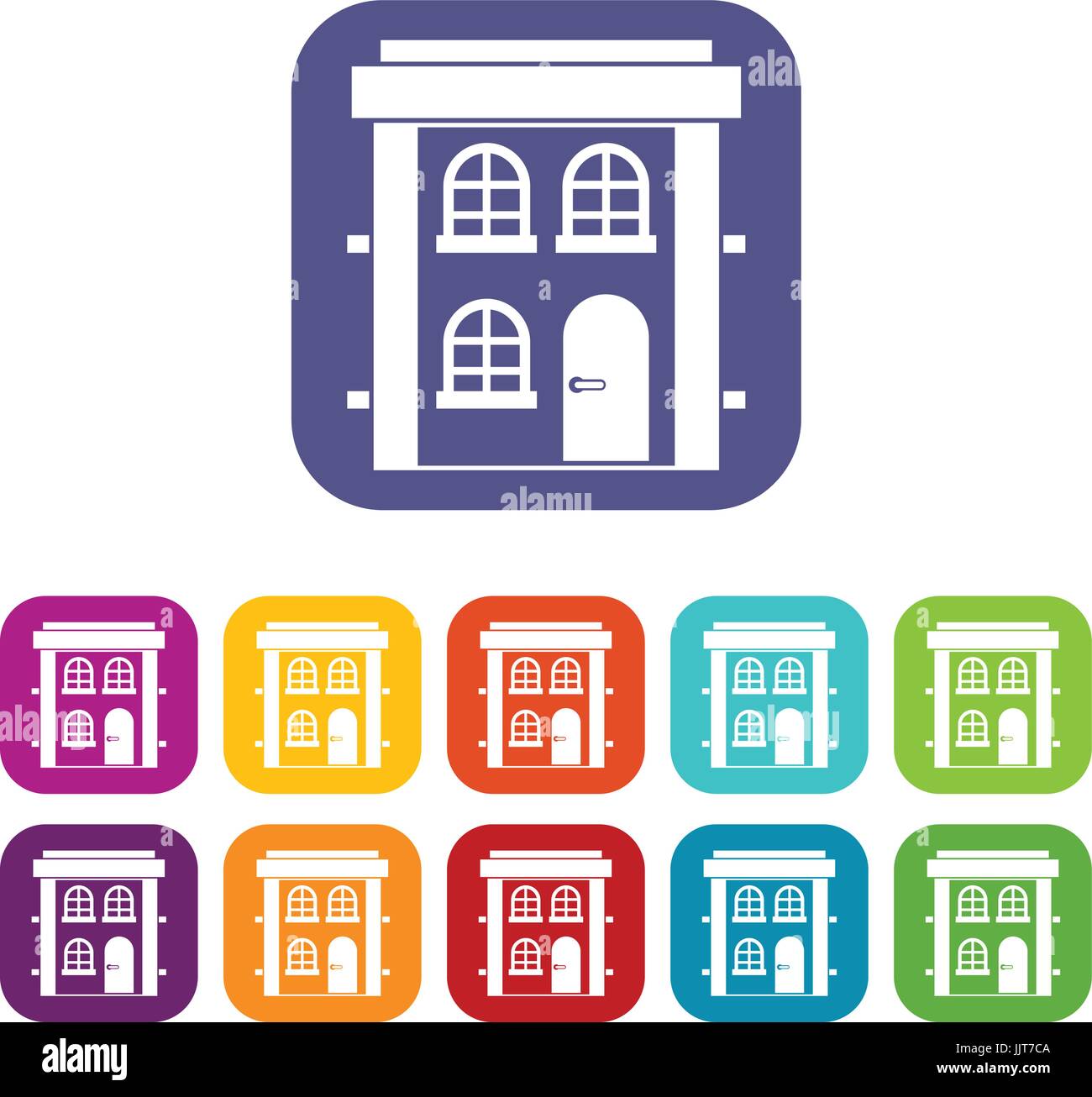 Two-storey residential house icons set Stock Vector Image & Art - Alamy