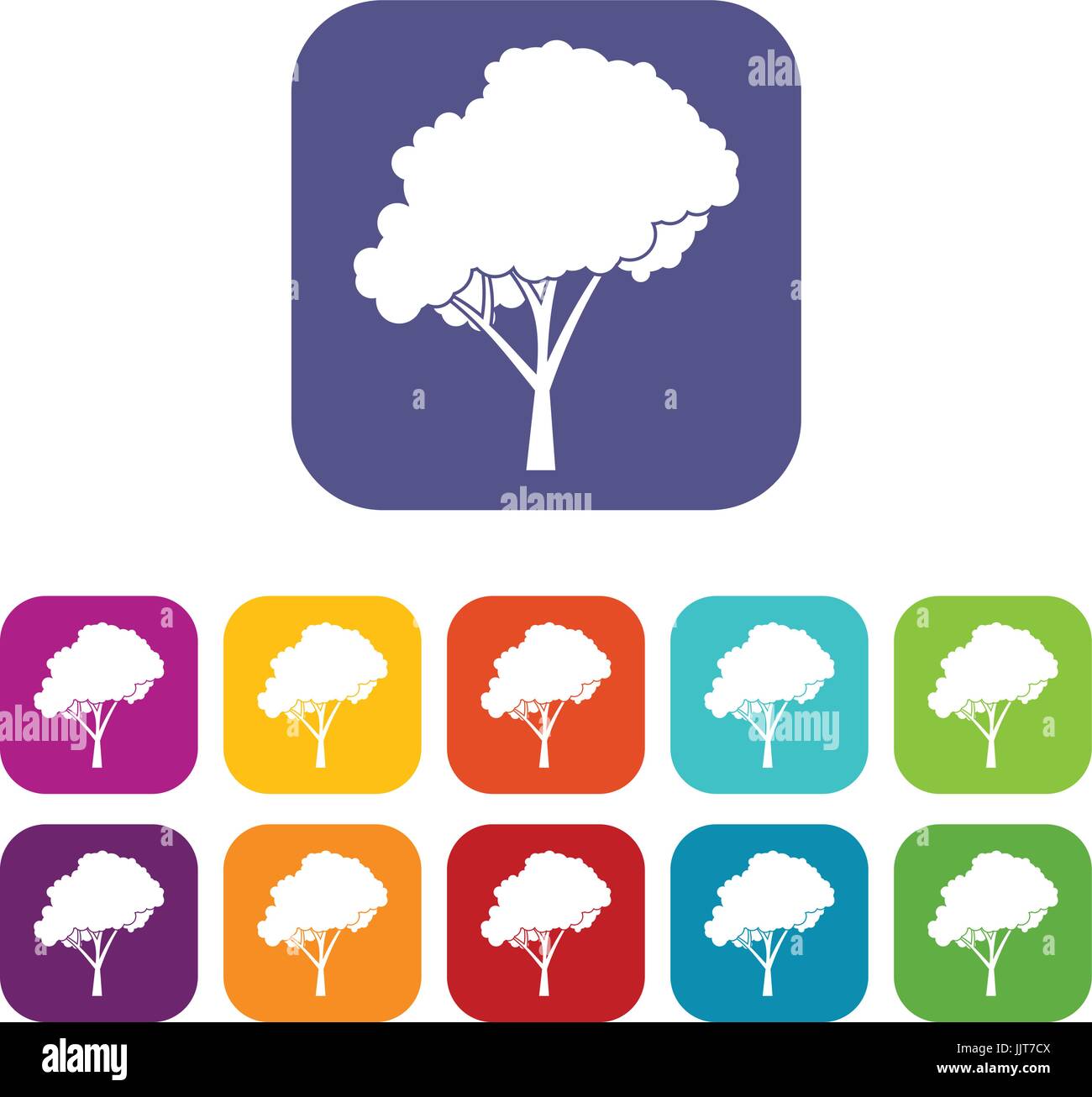 Tree with a rounded crown icons set Stock Vector Image & Art - Alamy