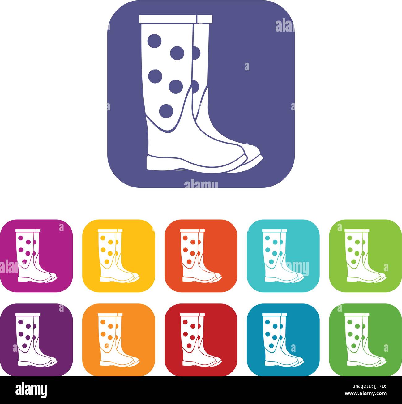 Rubber boots icons set Stock Vector Image & Art - Alamy