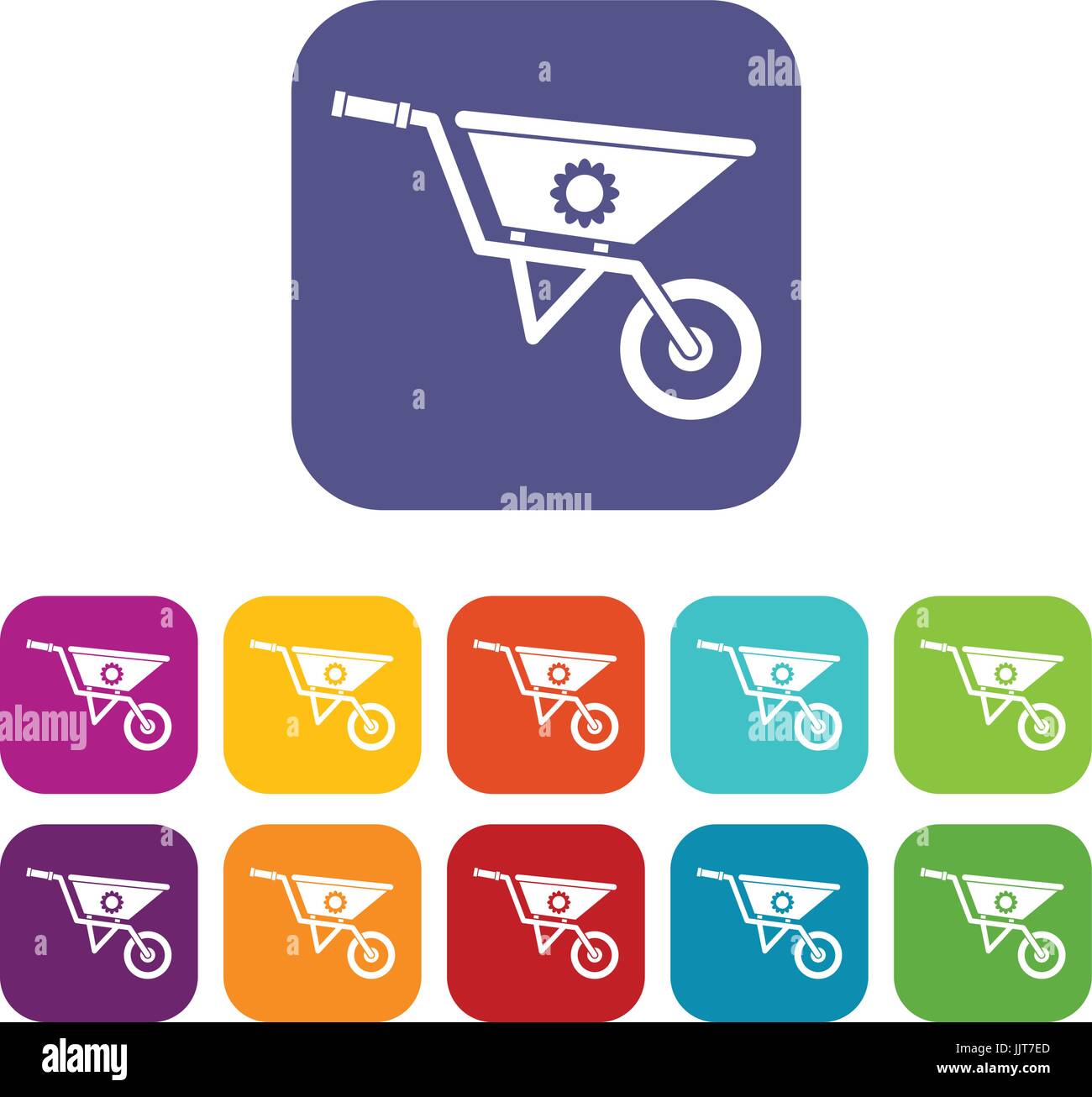 Wheelbarrow icons set Stock Vector Image & Art - Alamy