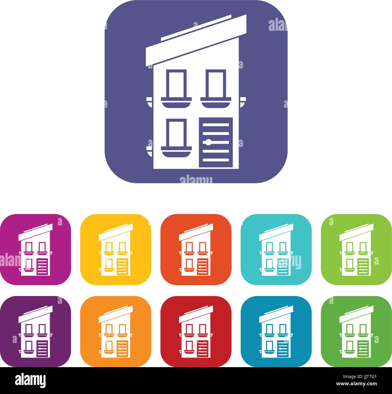 Two-storey house icons set Stock Vector Image & Art - Alamy