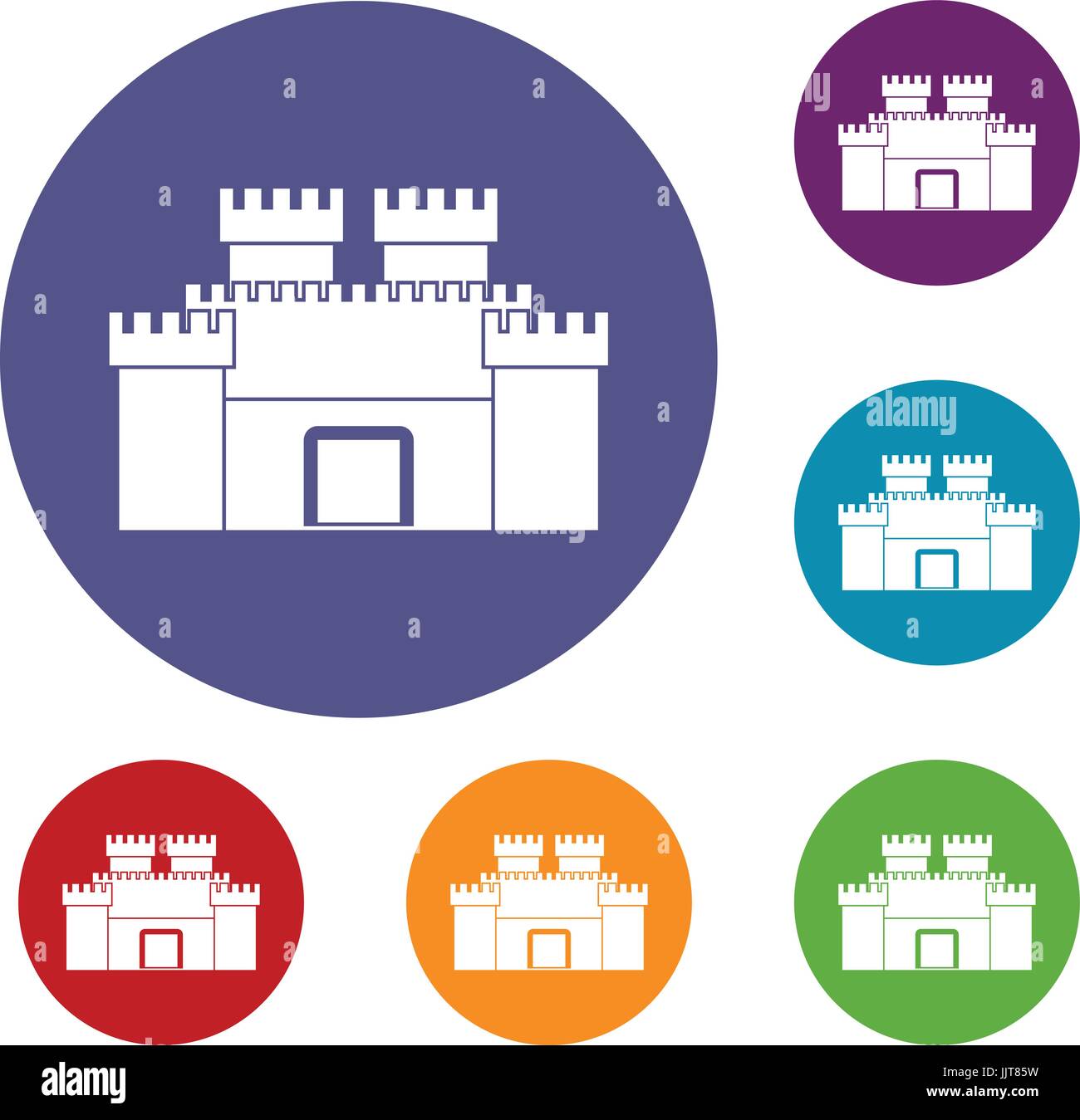 Ancient fortress icons set Stock Vector Image & Art - Alamy