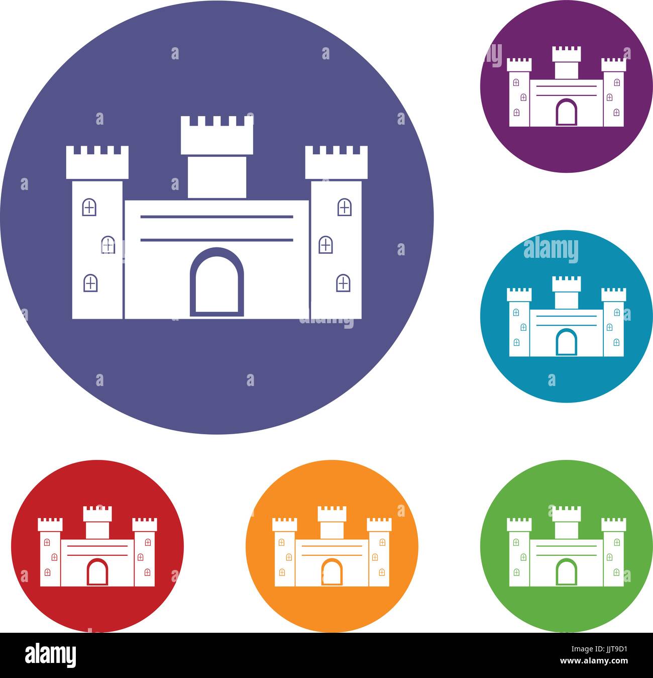 Medieval fortification icons set Stock Vector Image & Art - Alamy