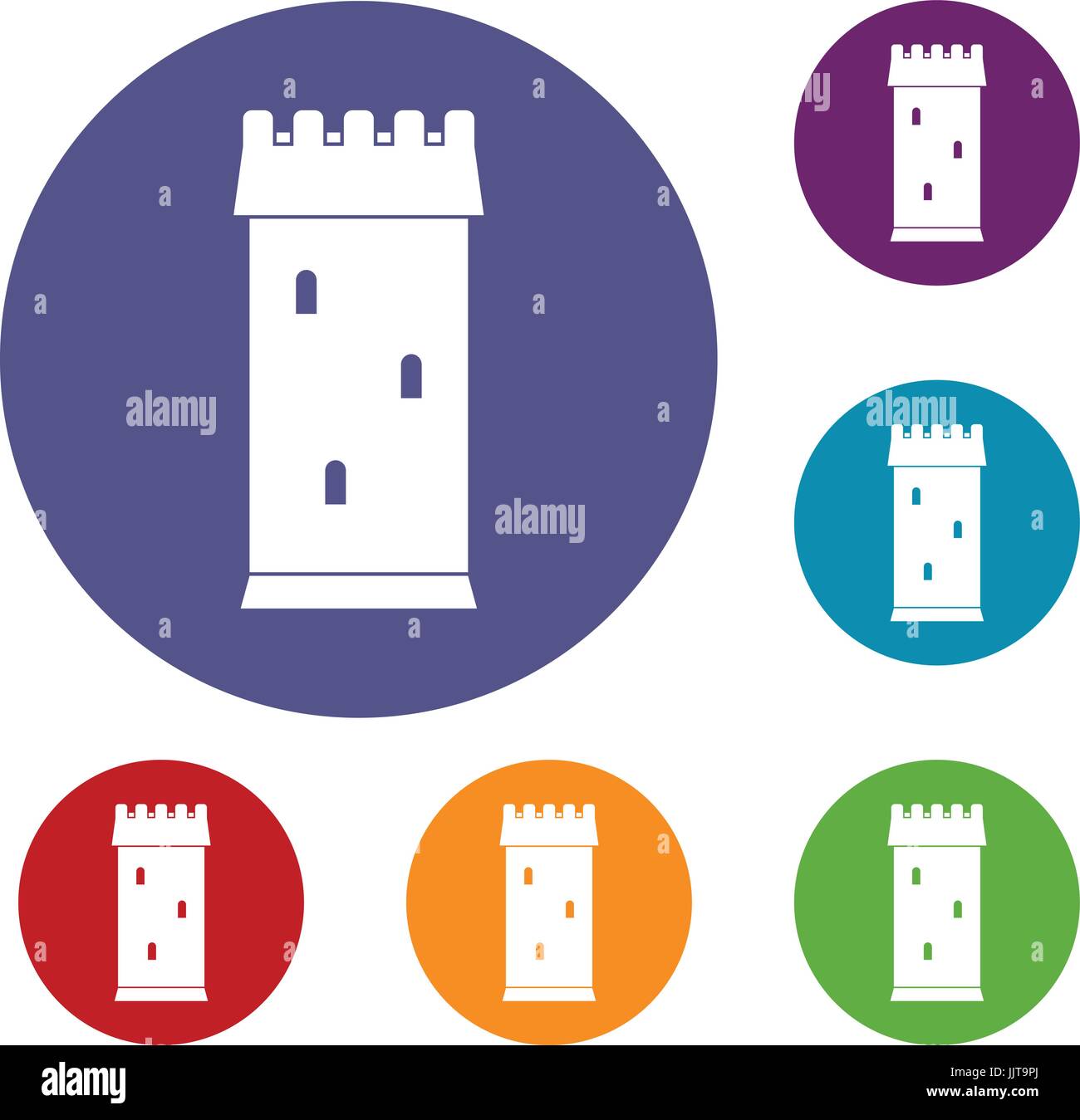 Fortress tower icons set Stock Vector Image & Art - Alamy