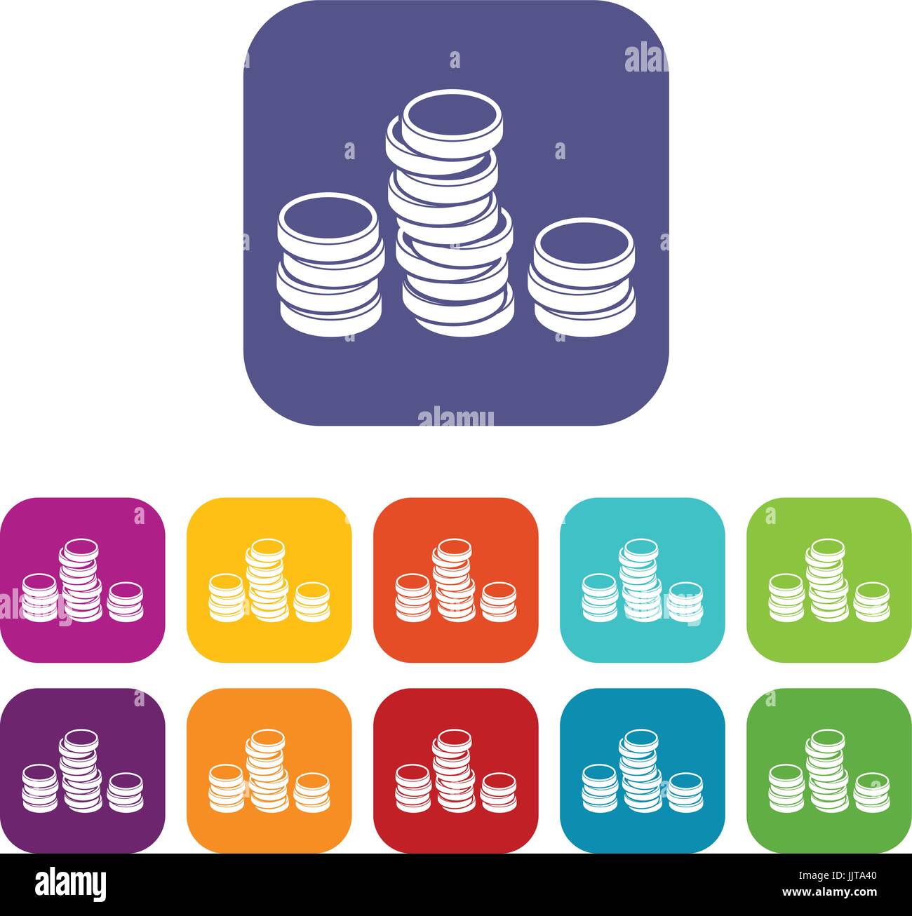 Gold coins icons set Stock Vector Image & Art - Alamy