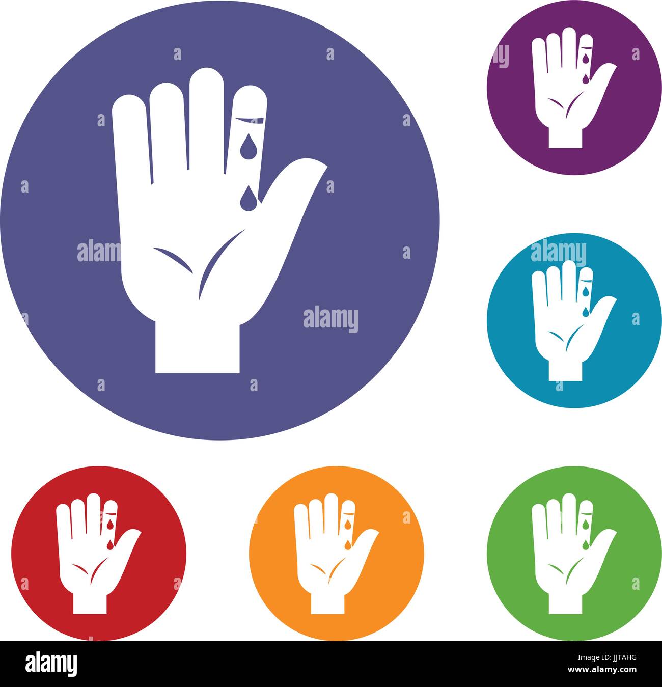 Finger with blood dripping icons set Stock Vector Image & Art - Alamy