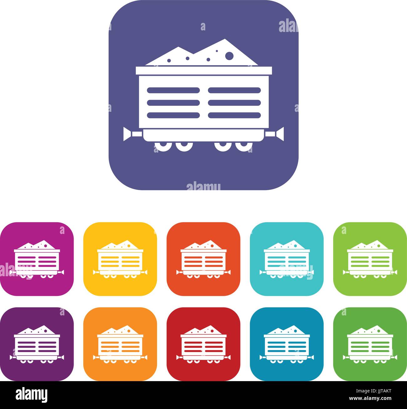 Train waggon with coal icons set Stock Vector Image & Art - Alamy