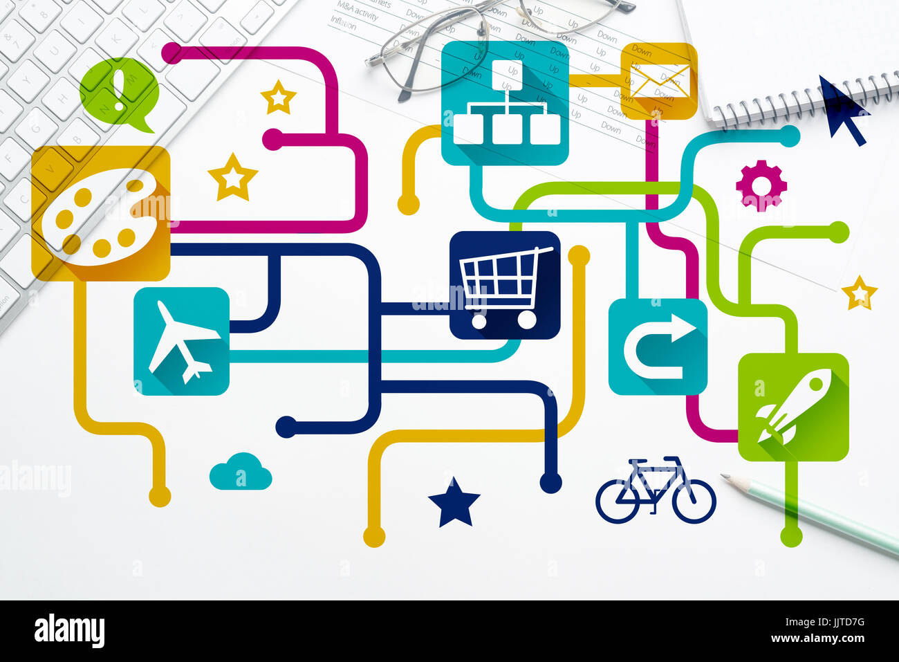 Network media background Stock Photo - Alamy