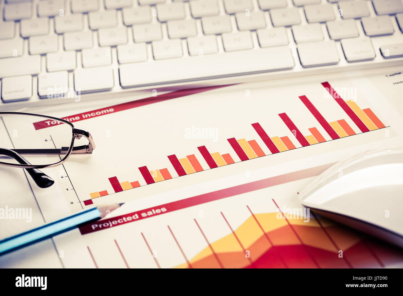 Preparing average sales report Stock Photo - Alamy