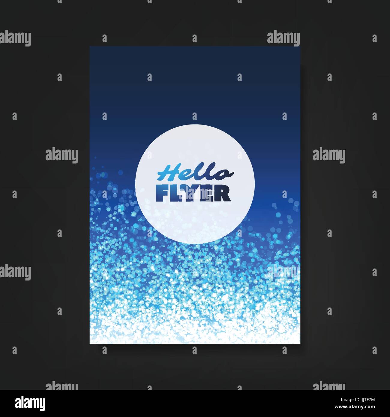 Hello Flyer - Card or Cover Design with Blue Sparkling Pattern ...