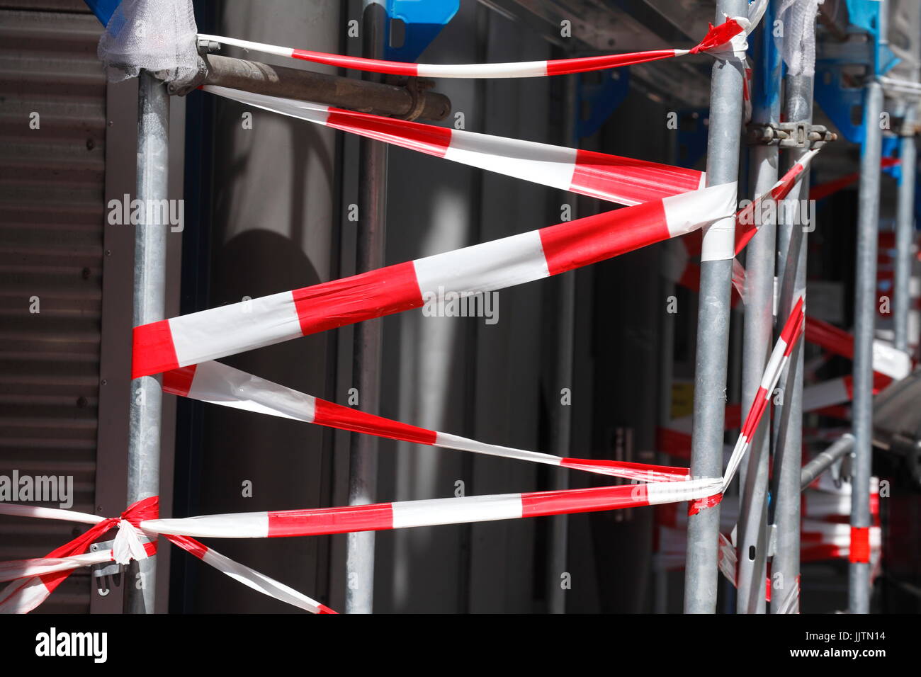 Construction site barrier tape on a Construction Site Stock Photo - Alamy