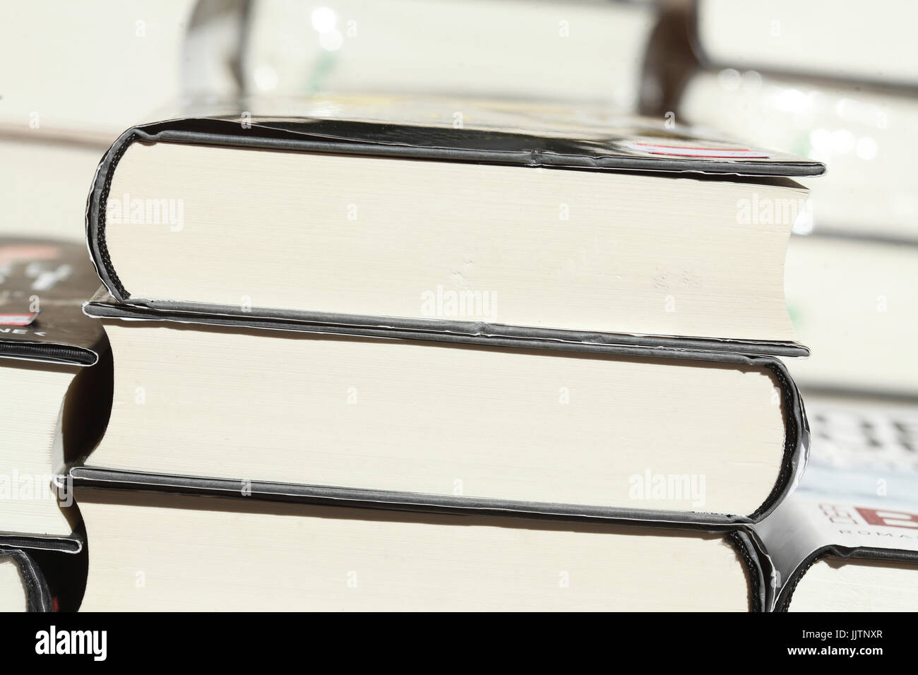 staked Books on a book stall Stock Photo - Alamy