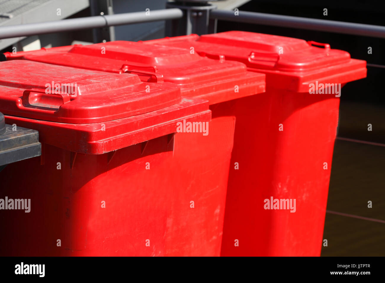 red Recycling Bin for glass Stock Photo - Alamy