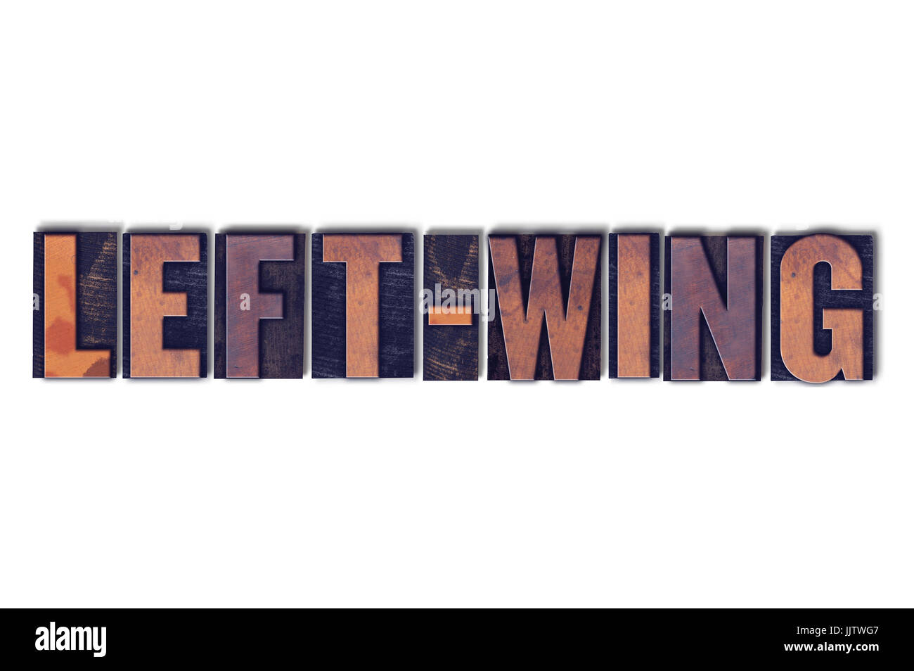 The word Left-Wing concept and theme written in vintage wooden ...