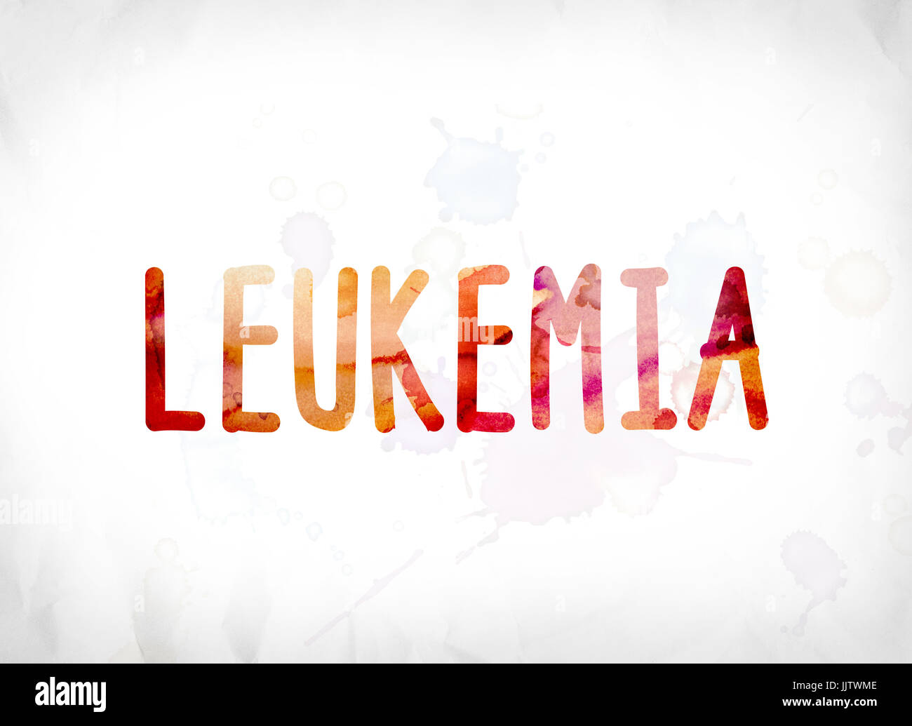 The word Leukemia concept and theme painted in colorful watercolors on ...