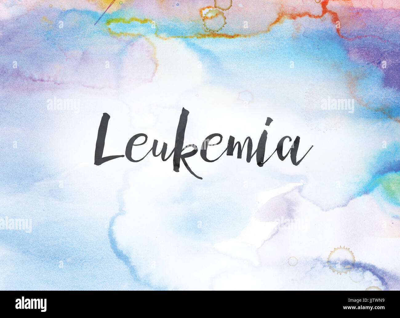 The word Leukemia concept and theme written in black ink on a colorful ...
