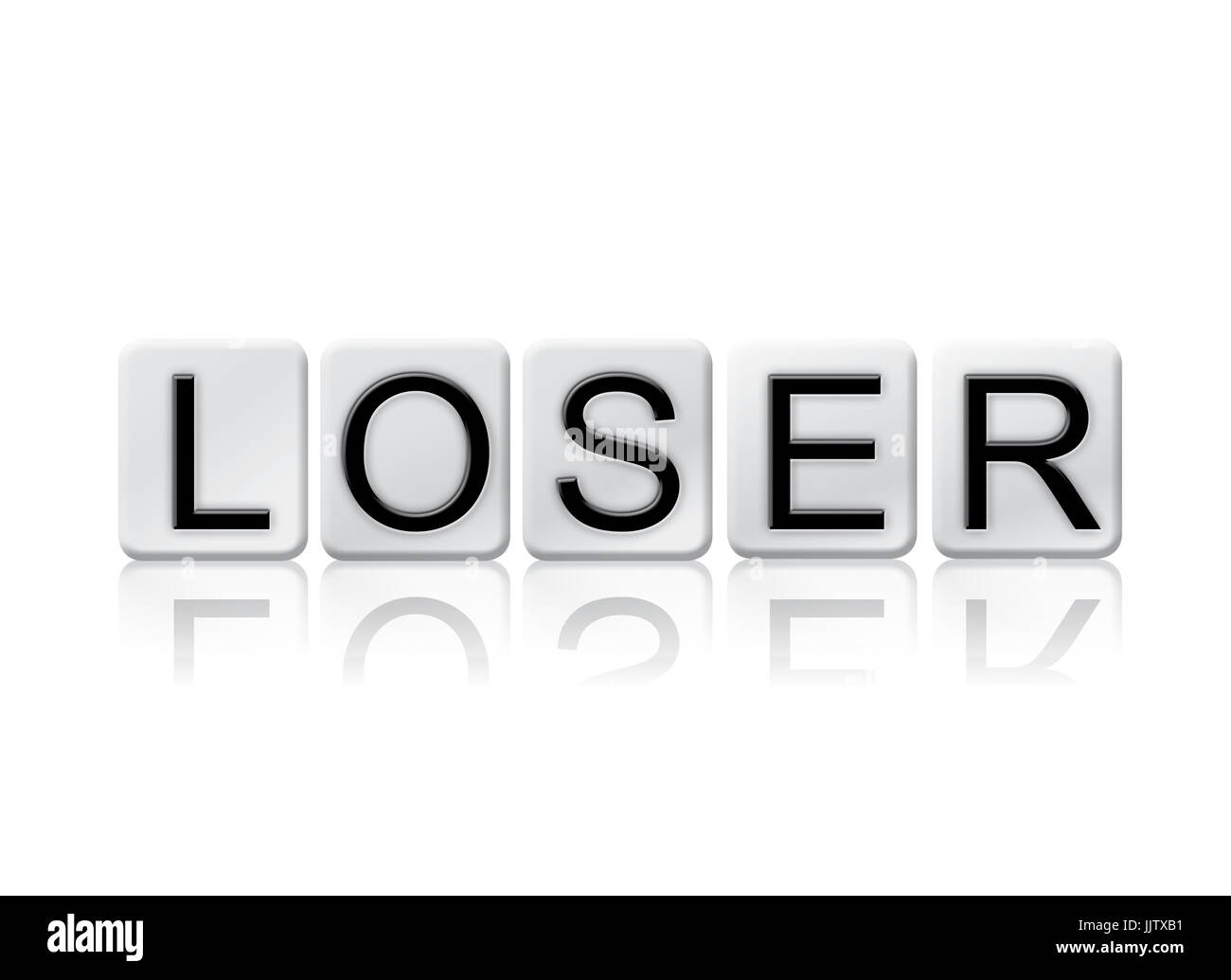 The word Loser concept and theme written in white tiles and isolated on ...