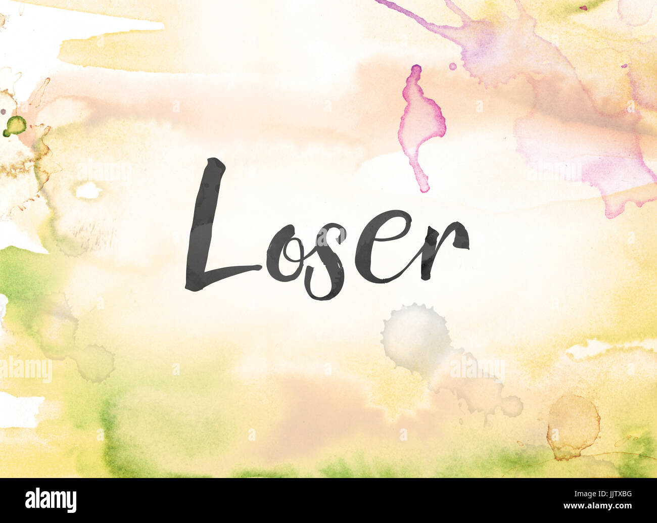 The word Loser concept and theme written in black ink on a colorful ...
