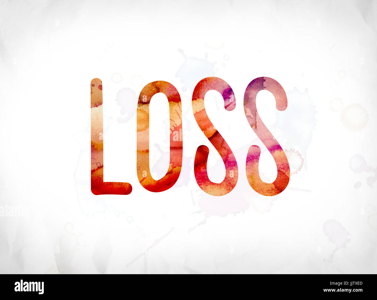 The word Loss concept and theme painted in colorful watercolors on a ...