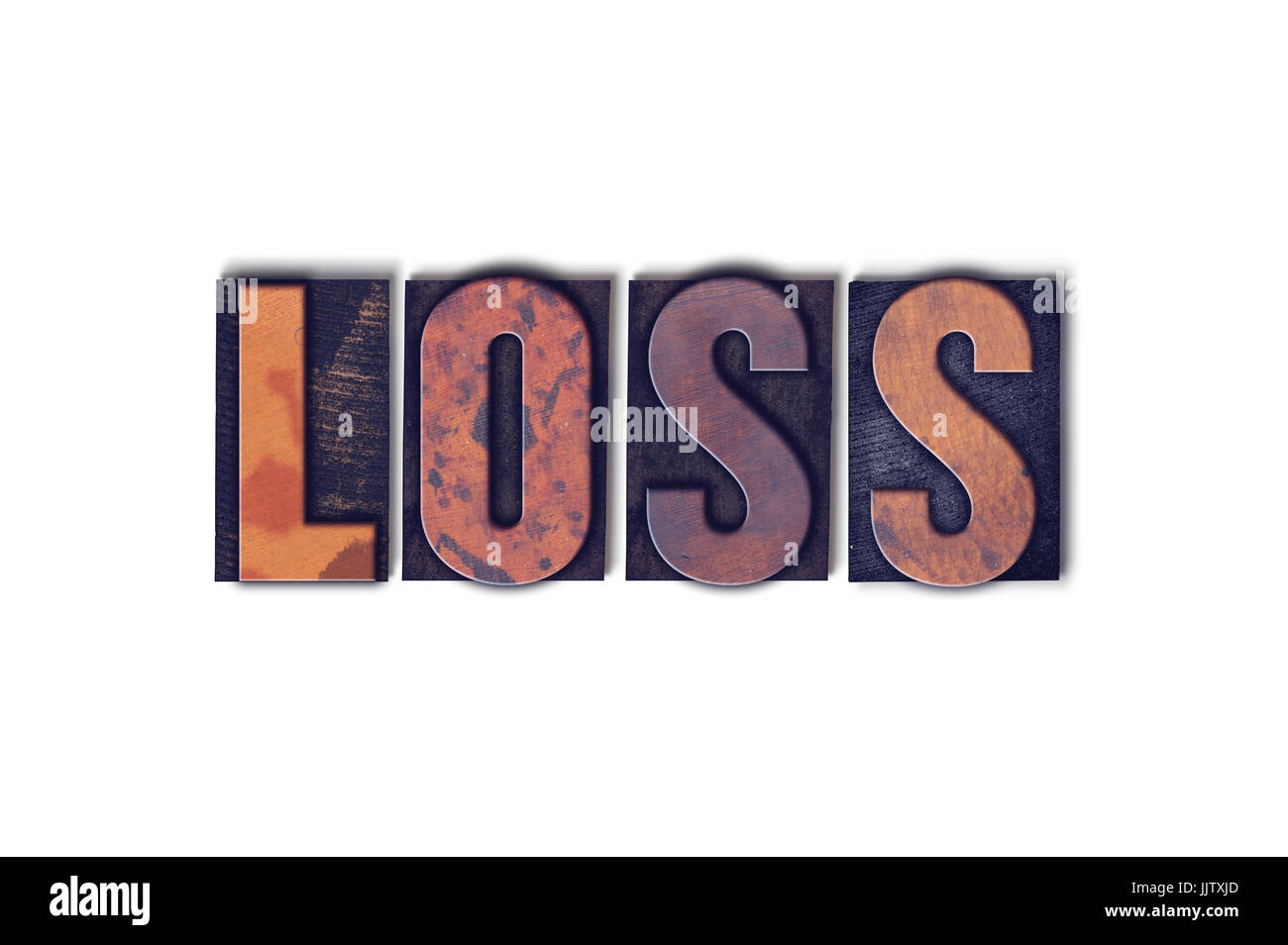 The word Loss concept and theme written in vintage wooden letterpress ...
