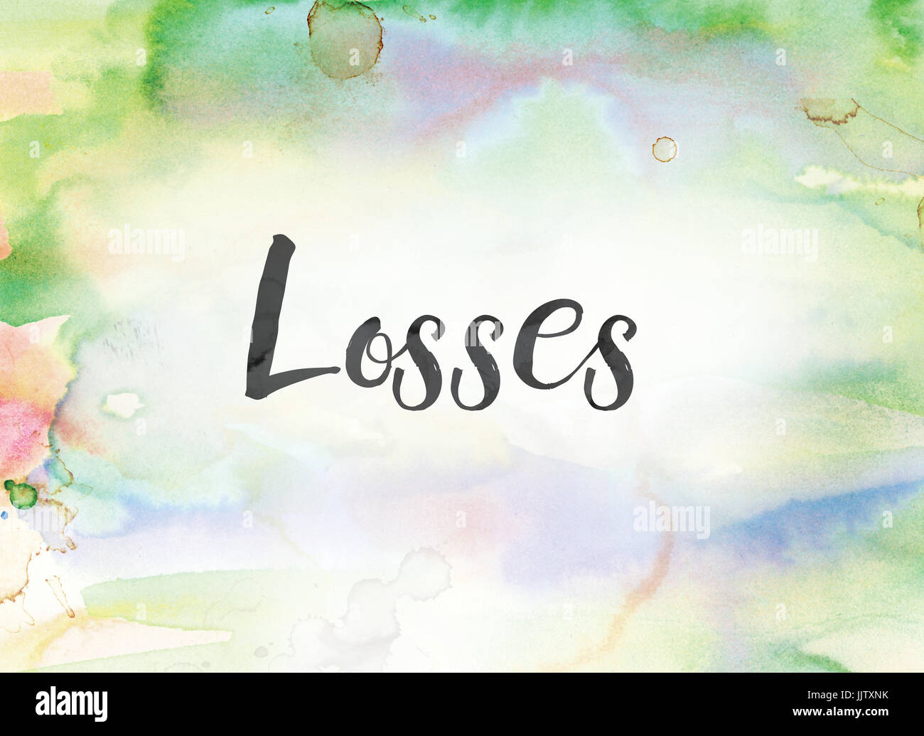 The word Losses concept and theme written in black ink on a colorful ...