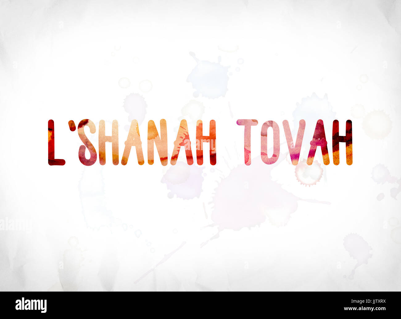 The words L'Shanah Tovah concept and theme painted in colorful ...