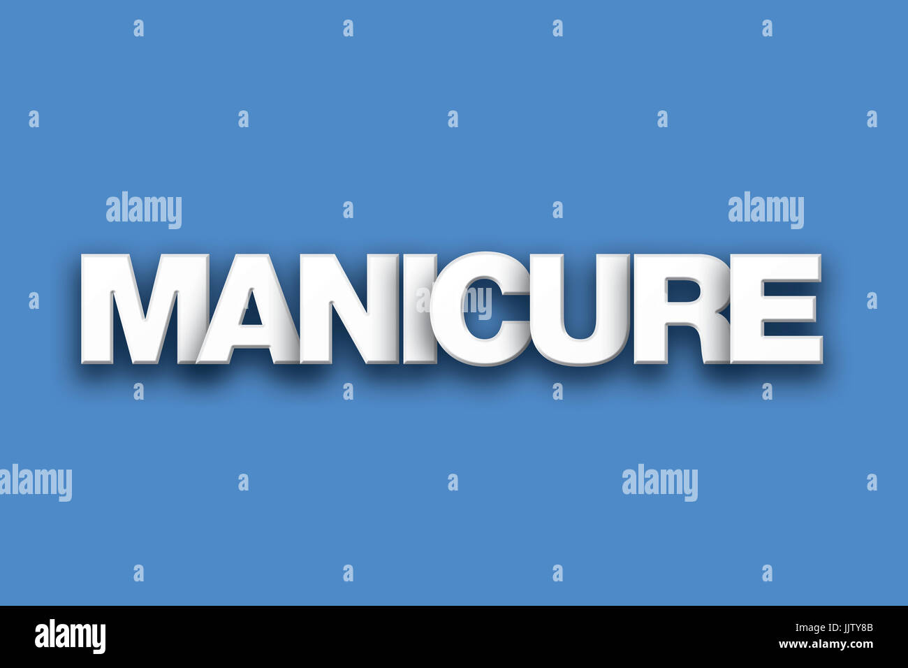 The word Manicure concept written in white type on a colorful ...