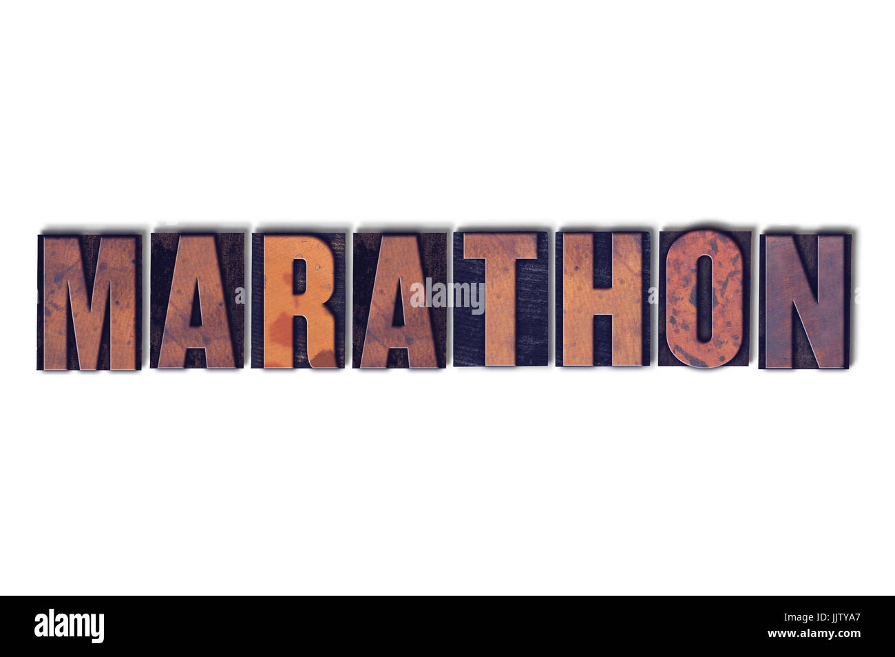 The word Marathon concept and theme written in vintage wooden ...