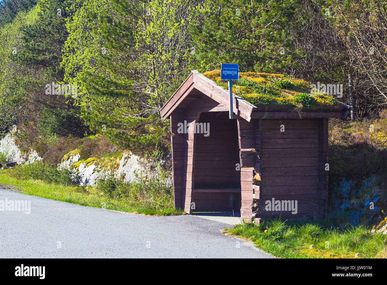 Bus stop. Hordaland, Norway Stock Photo - Alamy