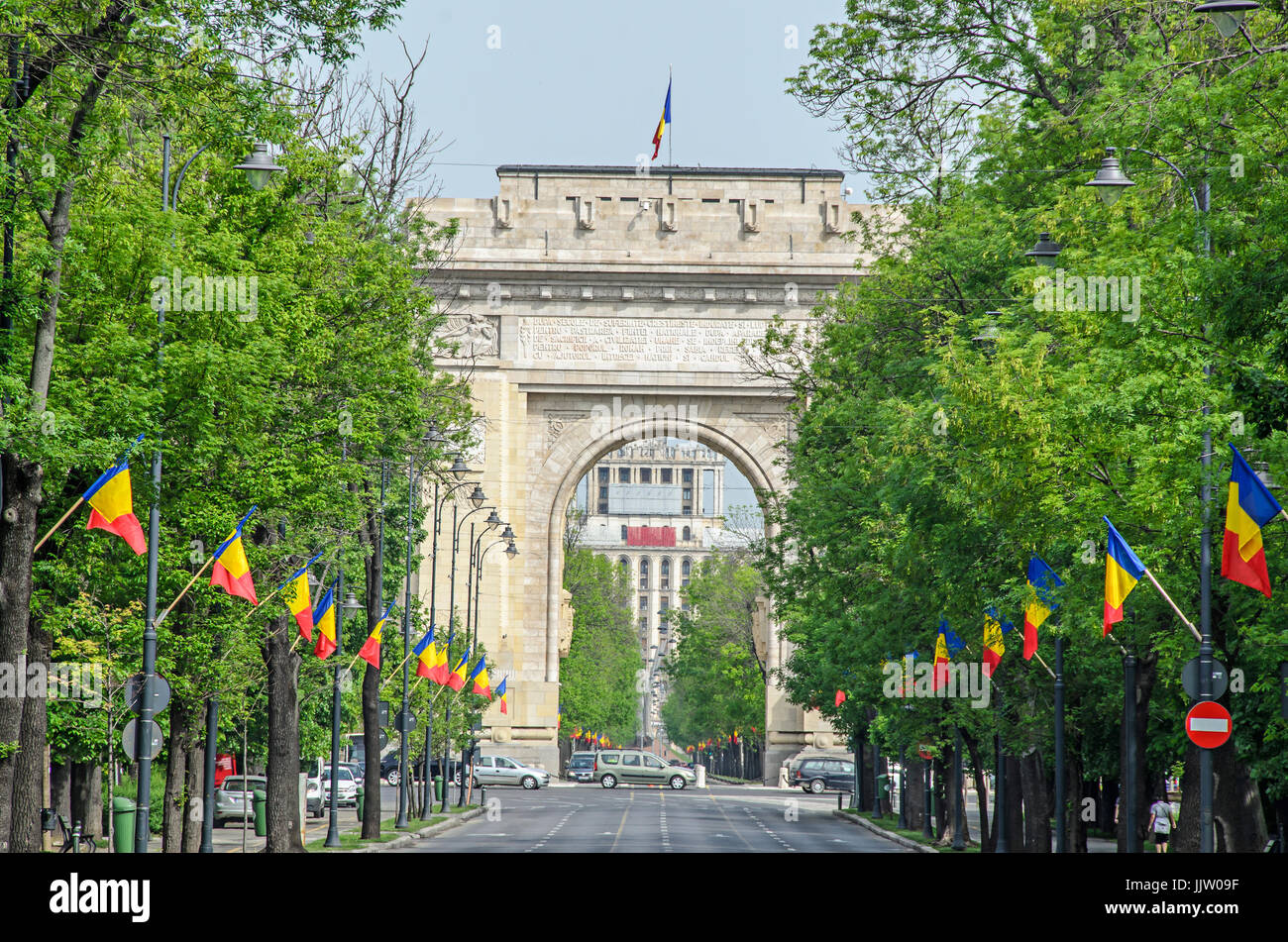The Arch of Triumph (Arcul de Triumf) from Bucharest Romania ...