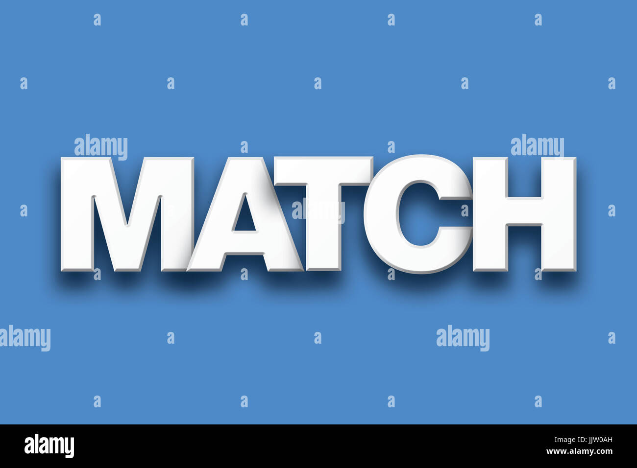 The word Match concept written in white type on a colorful background ...