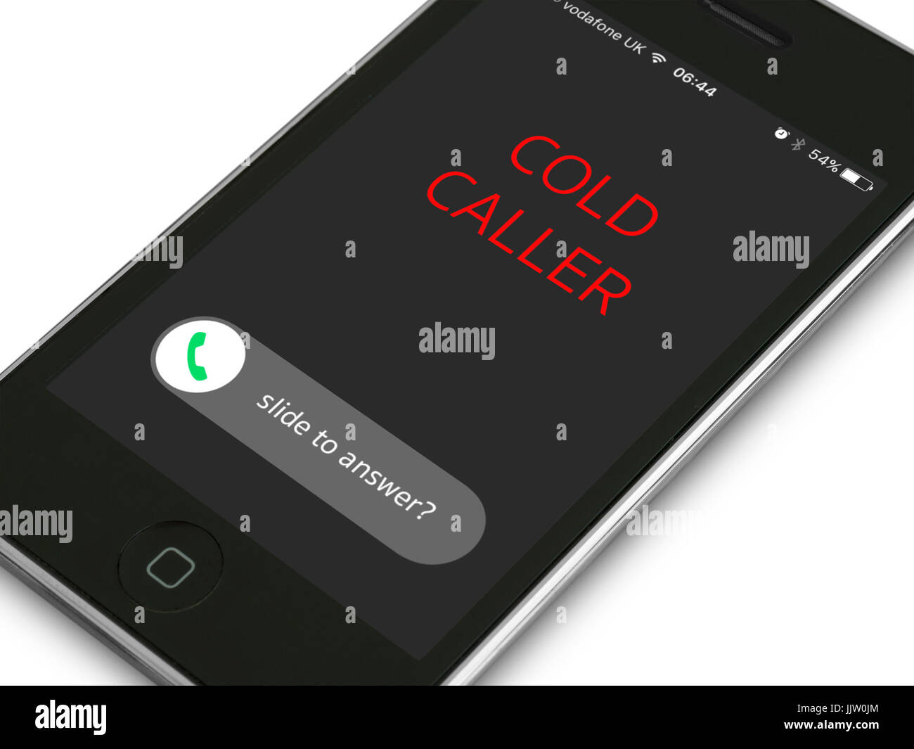 Concept image - Incoming Cold Call on iPhone mobile phone display Stock ...