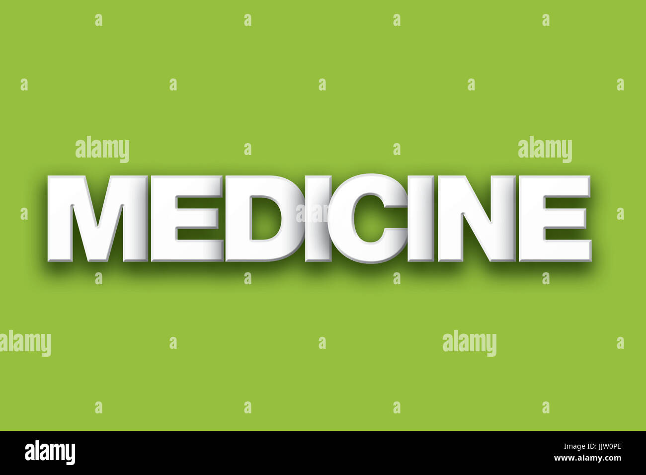 The word Medicine concept written in white type on a colorful ...