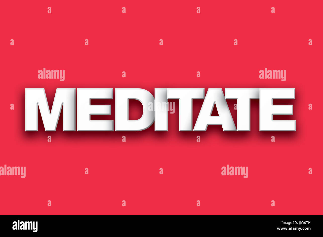 The word Meditate concept written in white type on a colorful ...