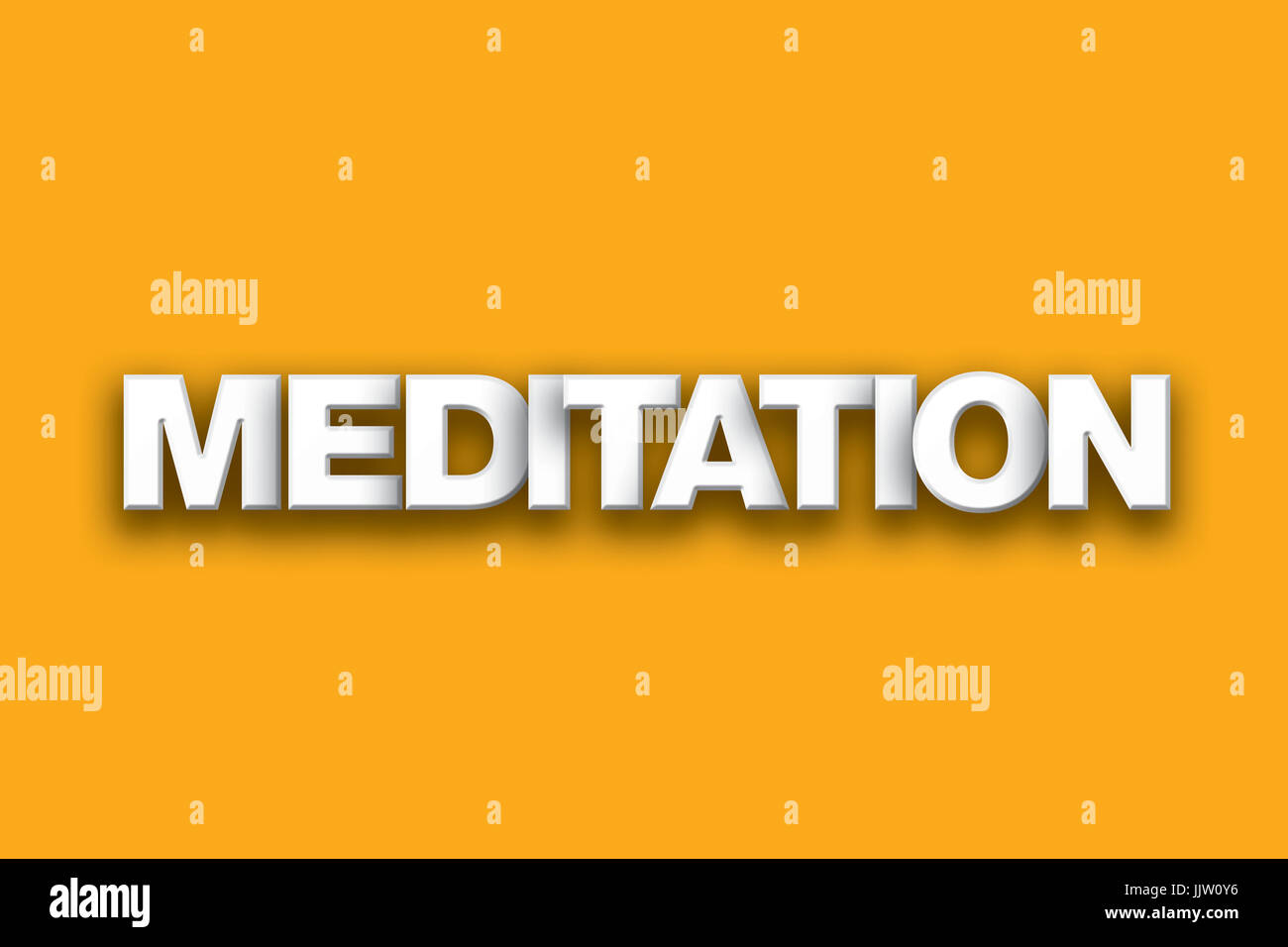 The word Meditation concept written in white type on a colorful ...