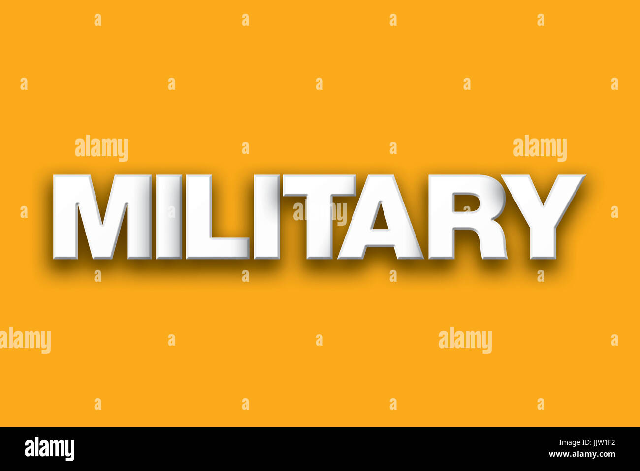 The word Military concept written in white type on a colorful ...