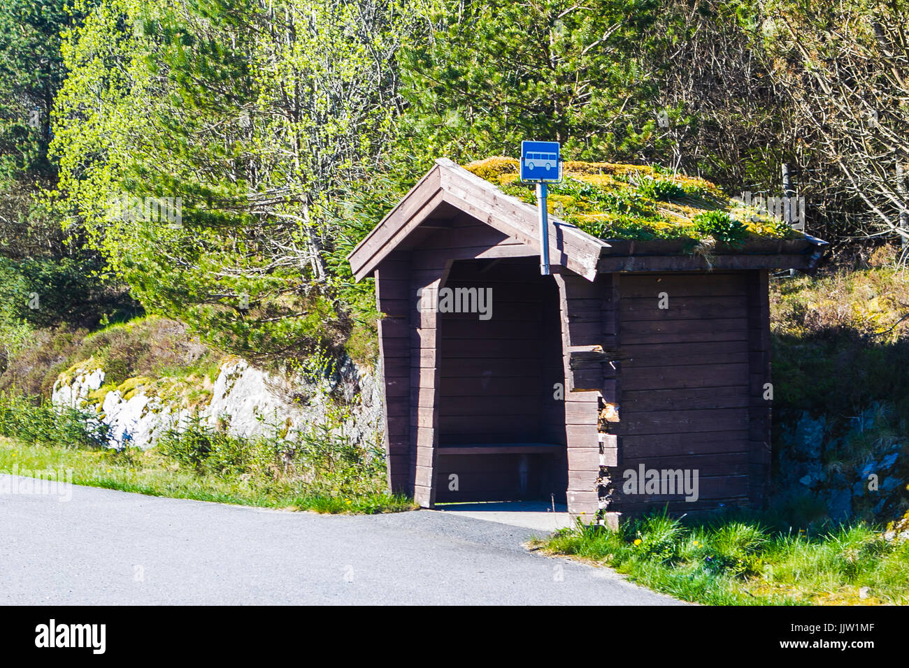 Bus stop. Hordaland, Norway Stock Photo - Alamy